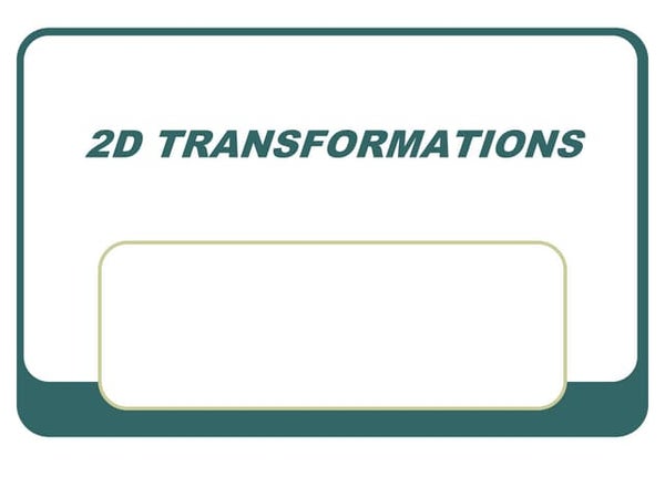 2d 3d Transformations In Computer Graphics Computer Graphics Tutorials