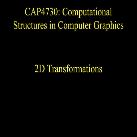 Computer Graphics Transformations