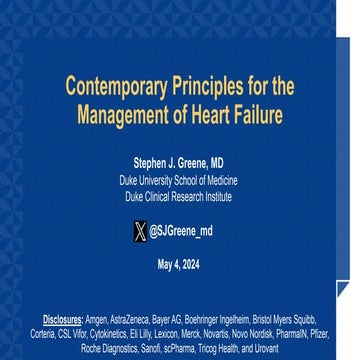 Contemporary Principles for the Management of Heart Failure | PPTX