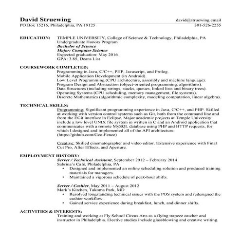 Albert Tran's Resume | PDF