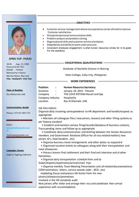 Mary Grace Distor cv | PDF