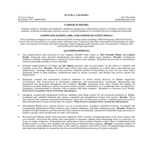 2014 1123 Resume - Peter J Chudoba | DOC