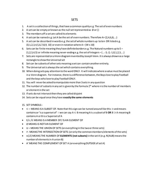 Kinds of Sets, Null sets, Unit sets, Equal sets, Disjoint sets, Joint ...