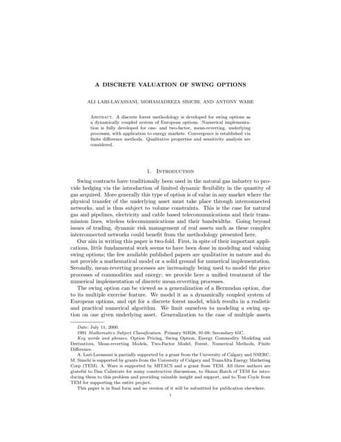 Algorithms Behind Term Structure Models Ii Hull White Model Pdf