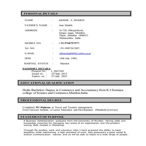 Akbar - Biodata | DOCX