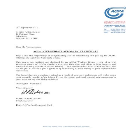 AOPA uk intermediate aerobatic certificate | PDF