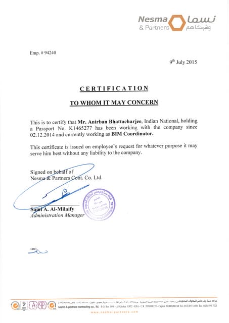 CERTIFICATE FINAL OF CSPL | PDF