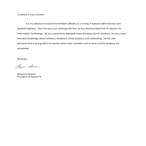 Letter of Recommendation | PDF