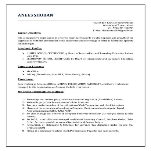 Muhammad Ateeq CV | DOC
