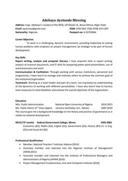 Resume- Chua Jia Jie doc | PDF