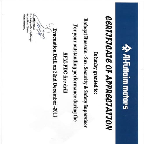 Fire Drill Certificate | PDF