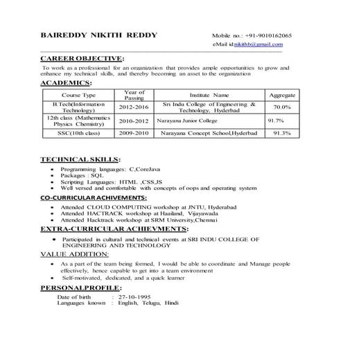 nikithresume (2) | DOCX