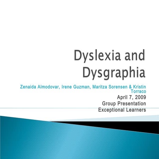 Dyslexia and Dysgraphia | PPT
