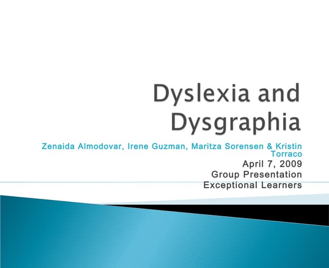 Dysgraphia | PPT