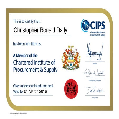 CIPS Certificate | PDF
