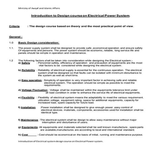 Electrical System Design Initial | DOCX