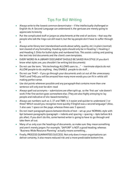 Bid Writing Beginners Guide | PDF | Business Accounting & Finance ...