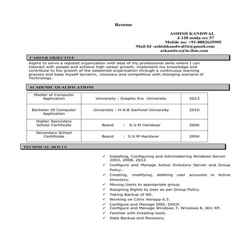 Resume Ashish new | DOC