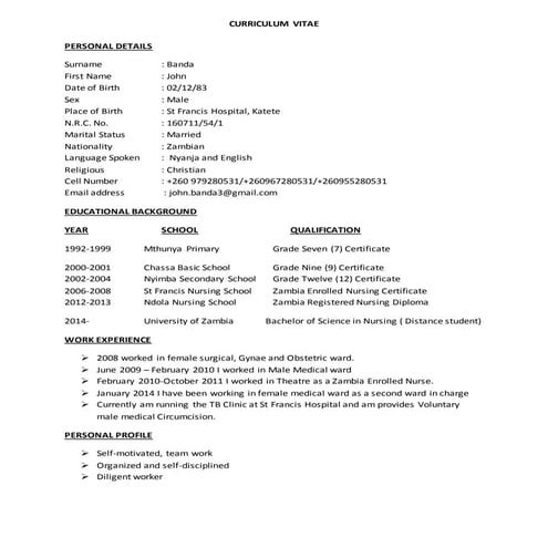 CV -JOHN BANDA | DOCX
