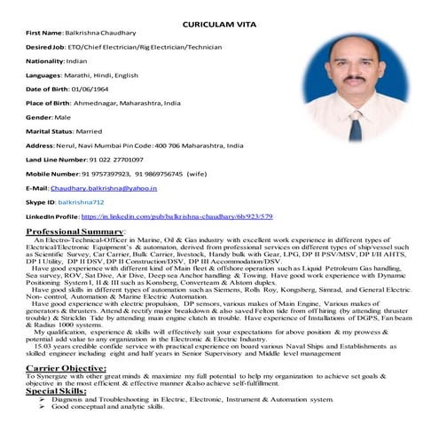 Resume atta s rao ETO | DOC