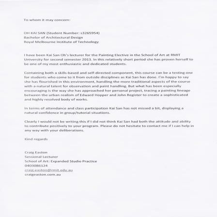 RMIT Recommendation Letter (Craig) | PDF