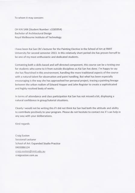 Arkitek Tressie Yap Internship Recommendation Letter copy | PDF