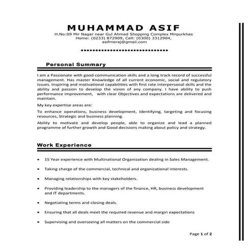 Asif Rajput CV | DOC