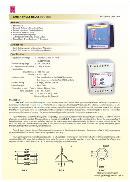 earth leakage relay | earth leakage relays | PDF