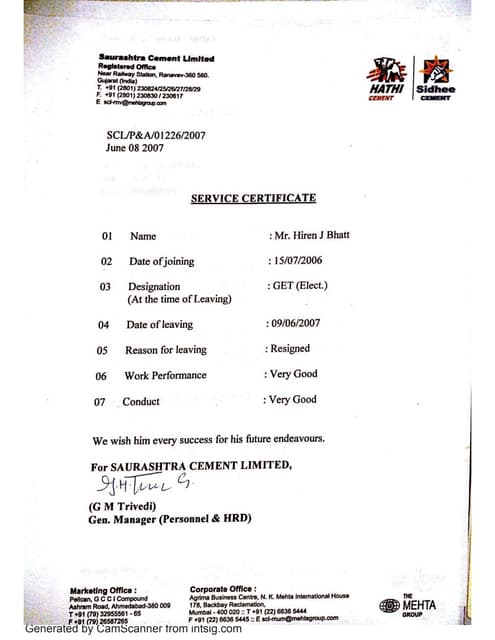 Reliance joining letter | PDF