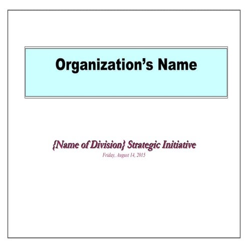 Strategic Initiative Project Plan Example | PDF