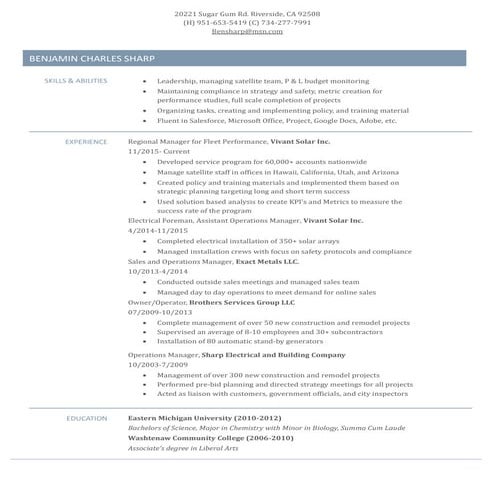 Benjamin Sharp Resume 9-22-16 | PDF