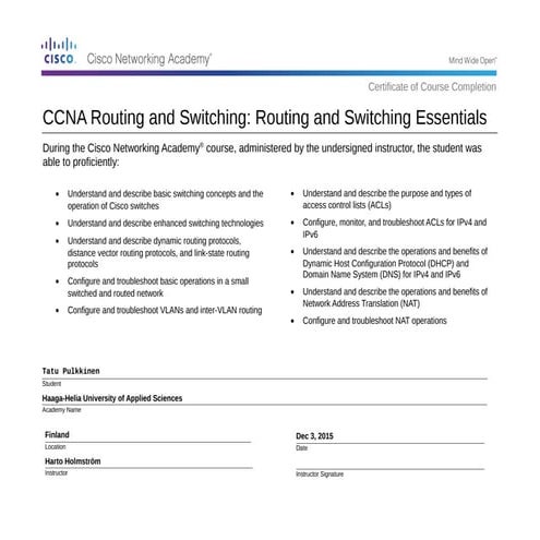 Routing and Switching Essentials | PDF | Computer Networking | Computing
