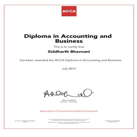ACCA Diploma | PDF