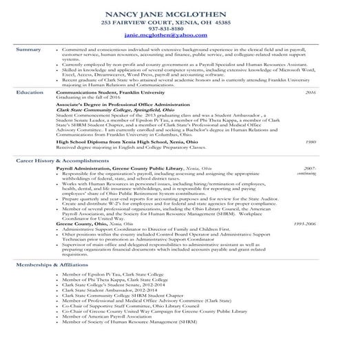 Resume_McGlothen Nancy J | PDF