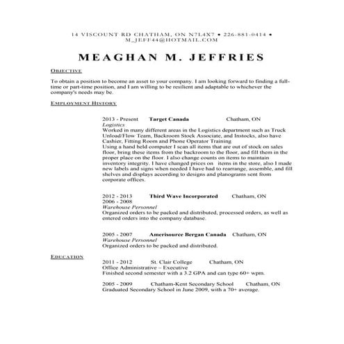Resume Complete | DOC
