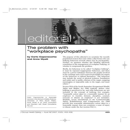 The problem with “workplace psychopaths” | PDF