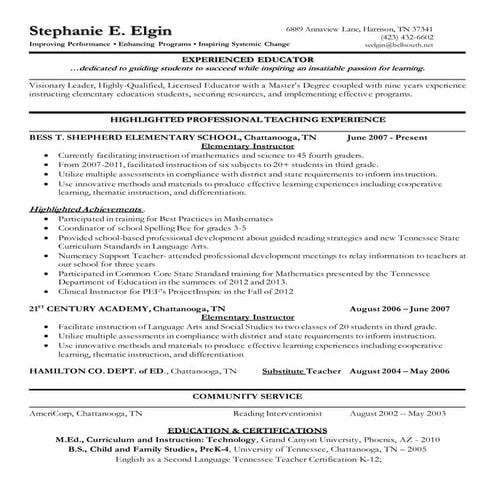 Stephanie Elgin Resume | PDF
