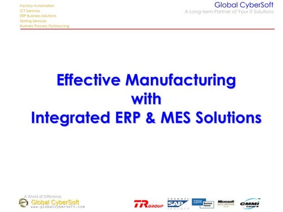 SYSPRO ERP for a variety of manufacturing environments. | PDF