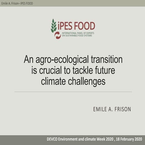 An agro-ecological transition is crucial to tacklefuture climate challenges | PDF