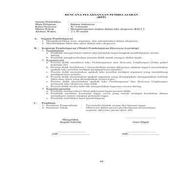 RPP Teks Eksposisi | PDF