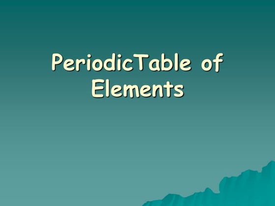 Name and Symbols of Elements in the Periodic.pptx | Chemistry | Science