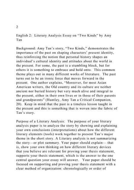 Plot analysis of two kinds by amy tan | PPT | World/International Music ...
