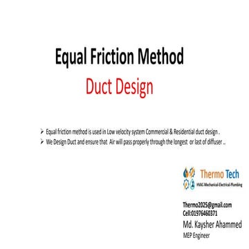 2)Equal friction Method duct design easy.pptx