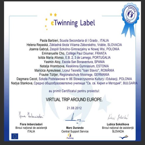 Etwinning certificate | PDF