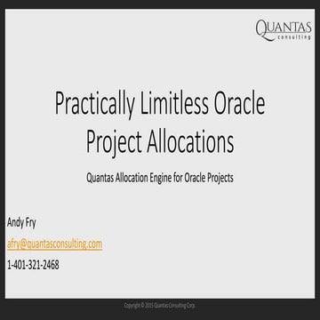 Quantas Allocation Engine for Oracle Projects | PPT