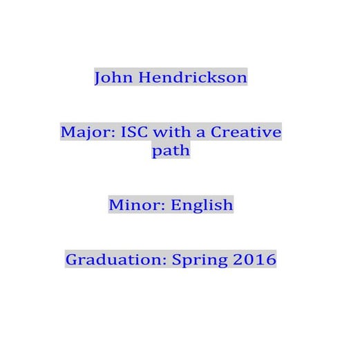 John Hendrickson Portfolio | PDF