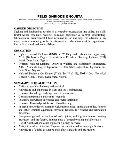 JOHNSON, UBONG ETUKUDO CVdoc - Copy | DOCX | Business and Finance