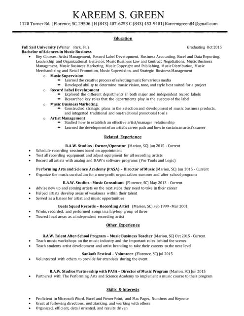 Bass Player Resume | PDF