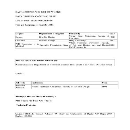 BACKGROUND AND LIST OF WORKS | DOCX