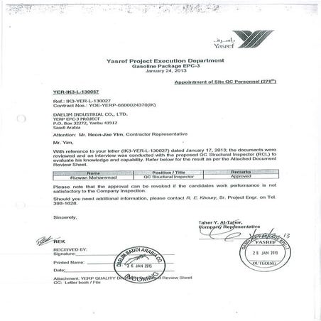 Yasref Approval | PDF